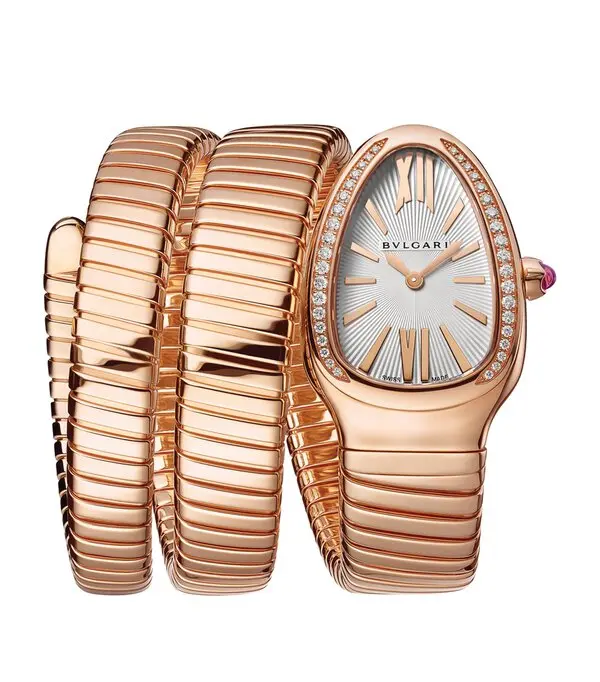 BVLGARI Rose And Diamond Serpenti Tubogas Watch - White