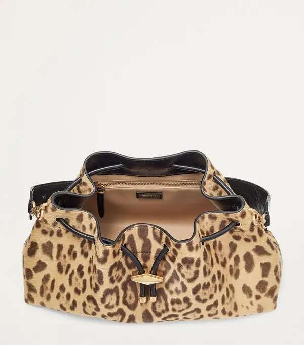 JIMMY CHOO Medium Cinch Bucket Bag - Gold