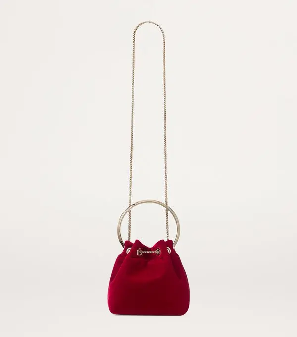 JIMMY CHOO Bon Bon Velvet Bucket Bag
