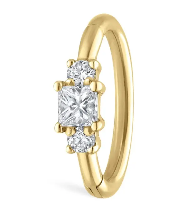 MARIA TASH Diamond Princess Single Hoop Earring - Gold