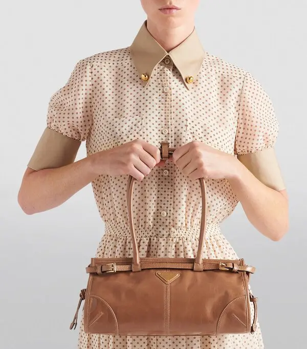 Prada Medium Leather Top-handle Bag