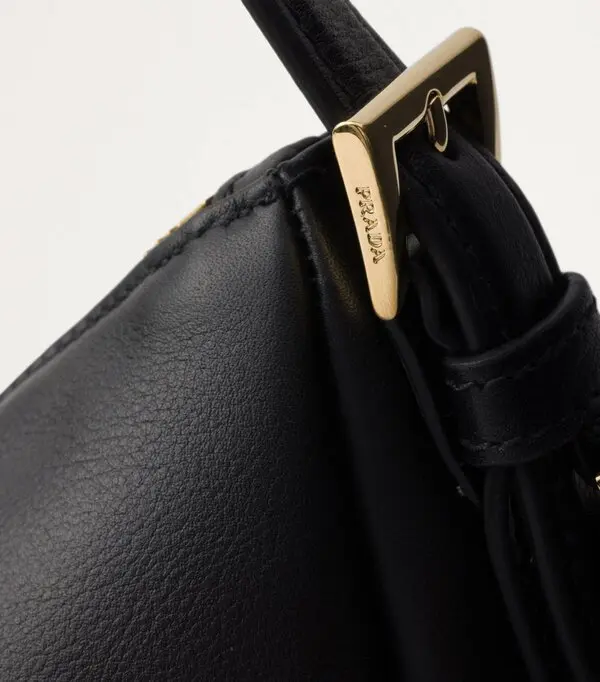 Prada Large Calf Leather Aimée Shoulder Bag - Black