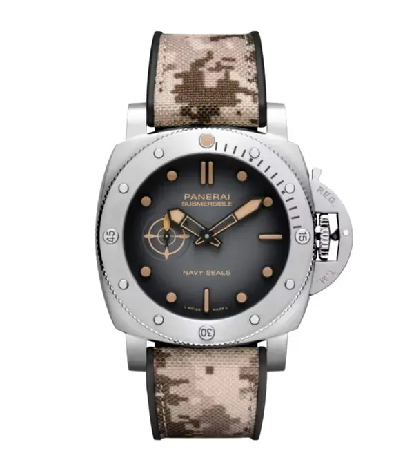 Panerai Stainless Steel Submersible Navy Seals Diver Watch - Black