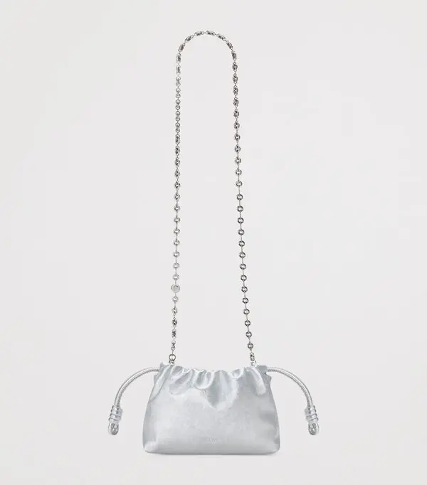 Loewe Mini Leather Flamenco Clutch - Silver