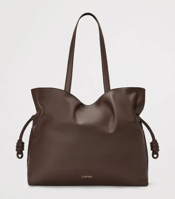 Loewe Large Leather Flamenco Purse - Brown