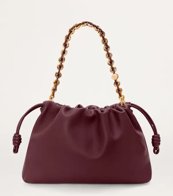 Loewe Large Leather Flamenco Purse - Burgundy