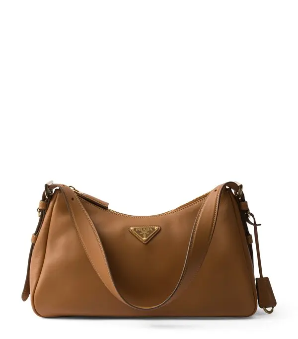 Prada Aimée Leather Shoulder Bag - Brown