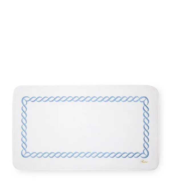 PRATESI Cotton Treccia Bath Mat - Blue