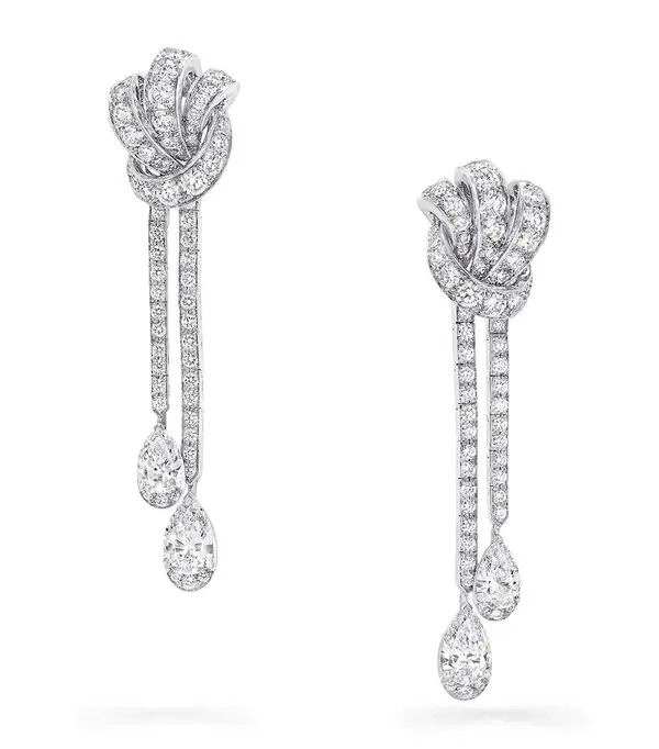 Graff Gold And Diamond Tilda’s Bow Dangle Earrings - White