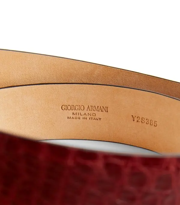 Giorgio Armani Crocodile Leather Belt - Red