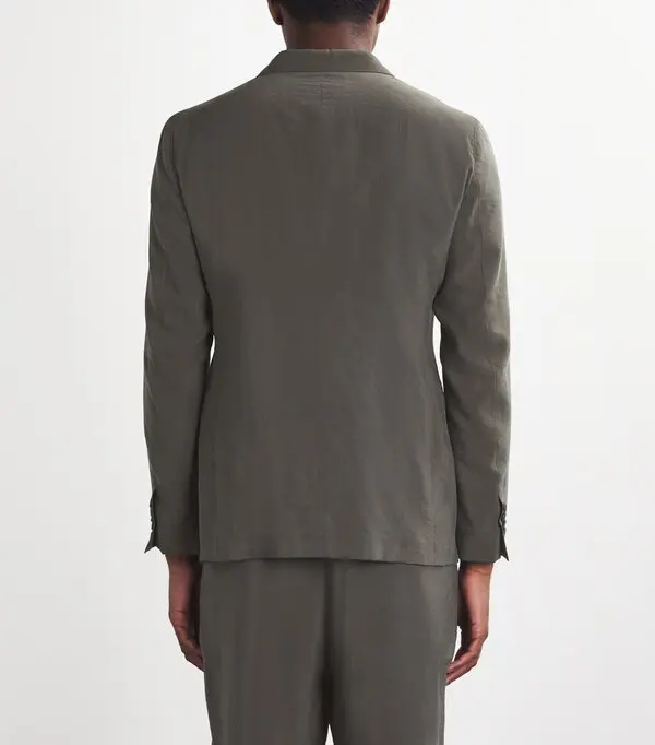 Giorgio Armani Silk-blend Upton Blazer - Grey