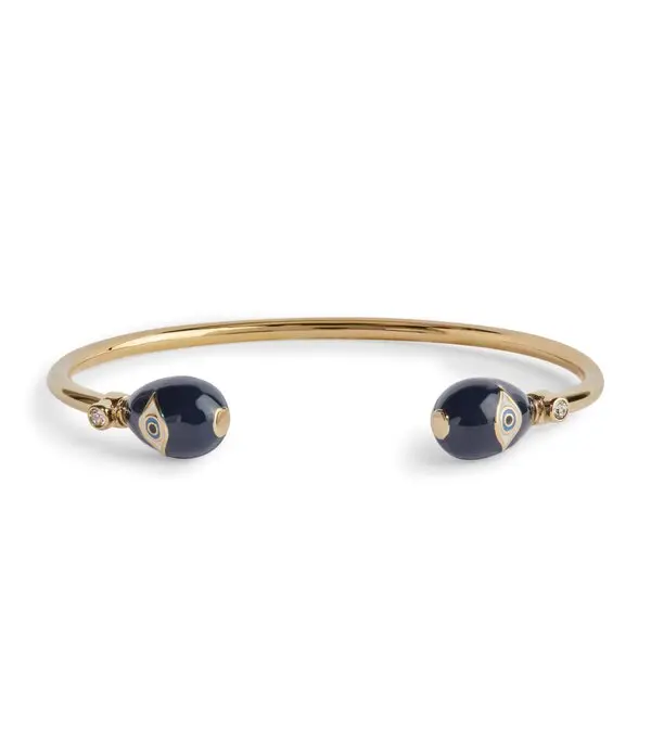Halcyon Days Evil Eye Torque Bangle - Blue