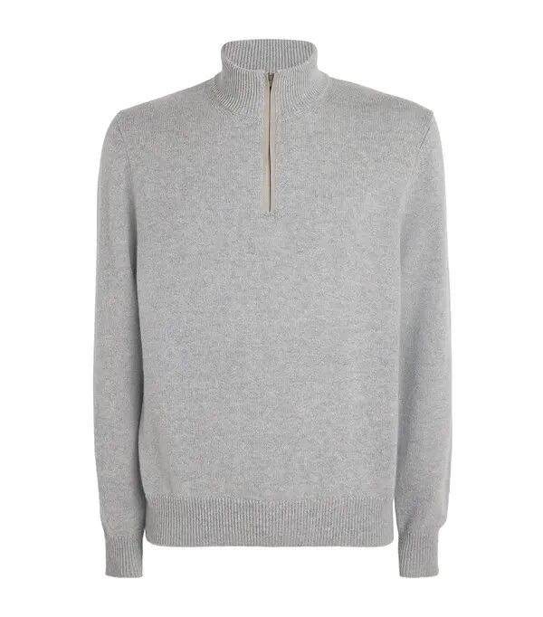 Agnona Cashmere Quarter-zip Sweater - Grey