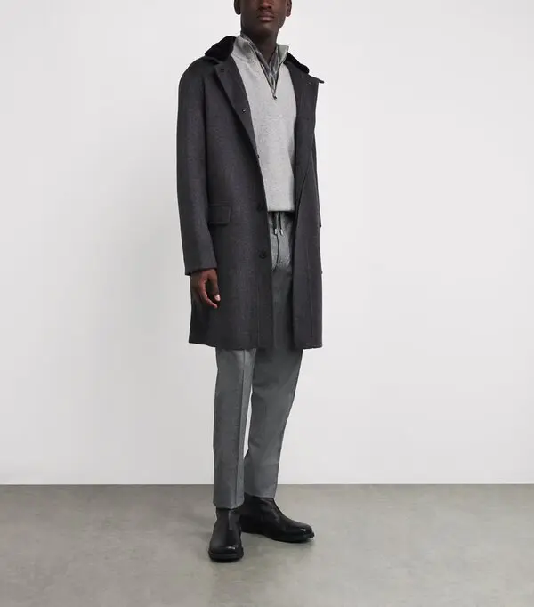Agnona Cashmere Quarter-zip Sweater - Grey