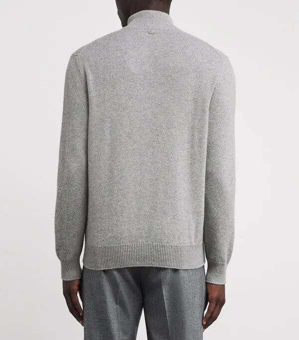Agnona Cashmere Quarter-zip Sweater - Grey