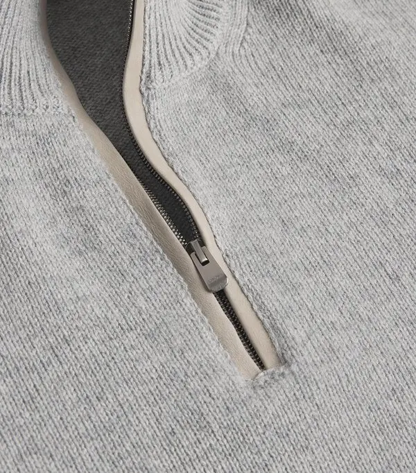 Agnona Cashmere Quarter-zip Sweater - Grey
