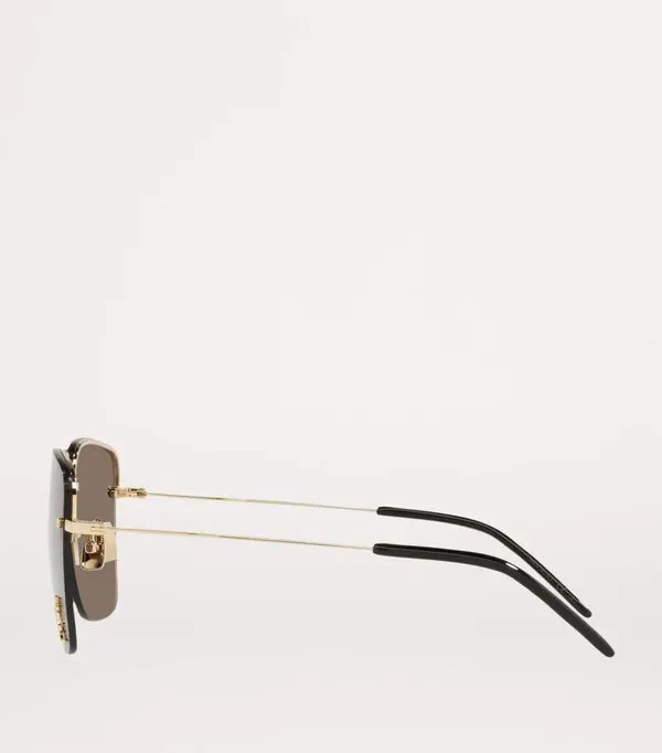 Saint Laurent Metal Square Frame Sunglasses