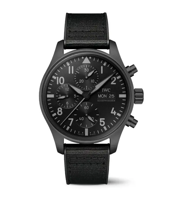IWC SCHAFFHAUSEN Ceratanium Top Gun Pilot's Chronograph Watch - Black