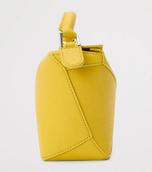 Loewe Mini Leather Puzzle Edge Top-handle Bag - Yellow