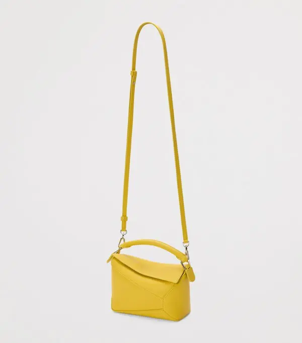 Loewe Mini Leather Puzzle Edge Top-handle Bag - Yellow