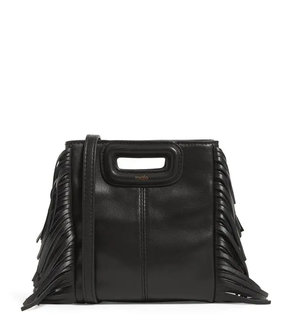 Maje Mini Leather 'm' Top-handle Bag - Black