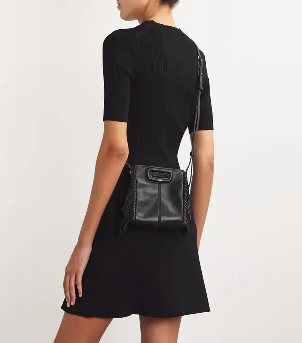 Maje Mini Leather 'm' Top-handle Bag - Black