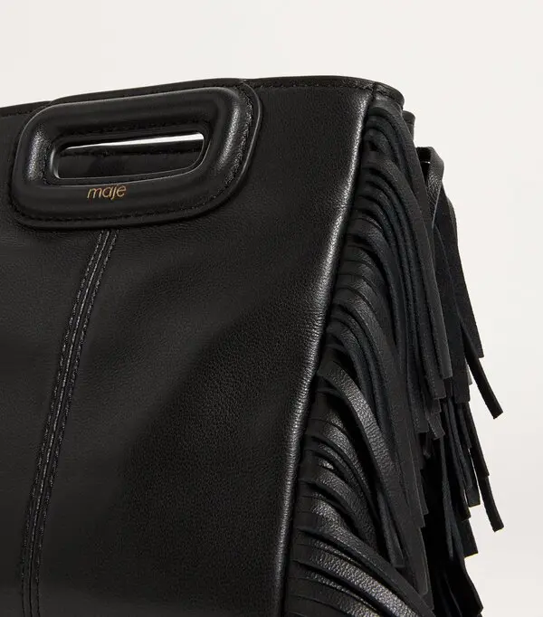 Maje Mini Leather 'm' Top-handle Bag - Black