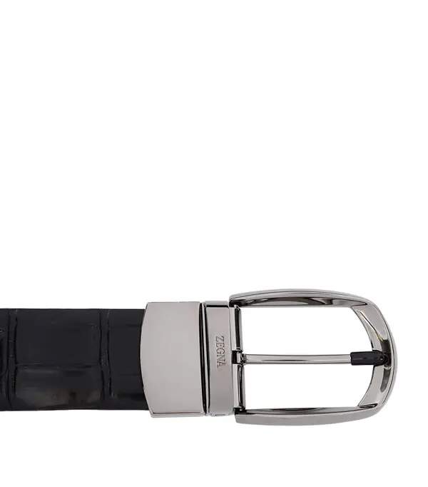 Zegna Parentesi Crocodile Leather Belt