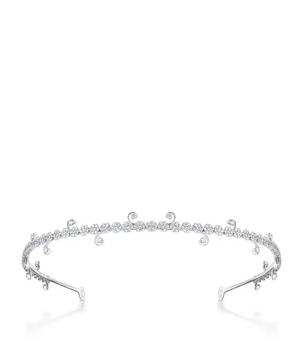 DAVID MORRIS White Gold Le Jardin Tiara - Green
