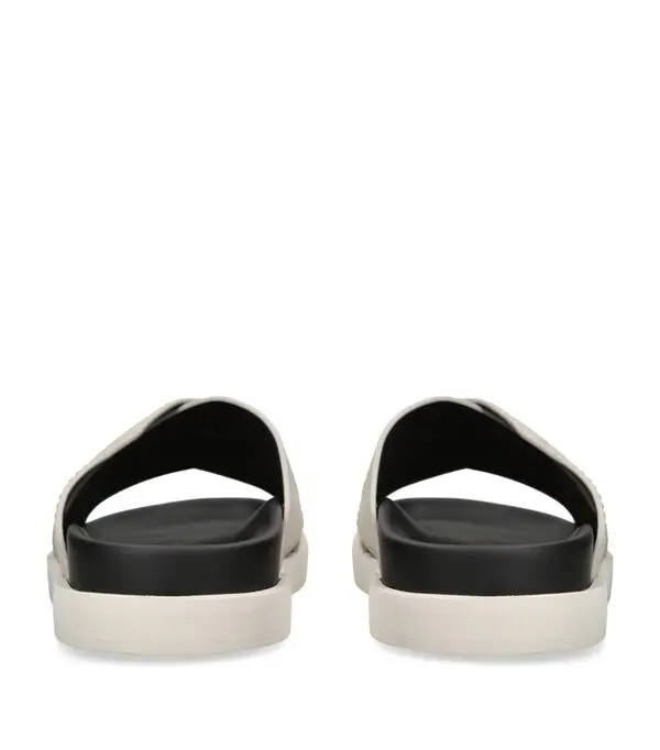 Zegna Panarea Crocodile Leather Slides - White