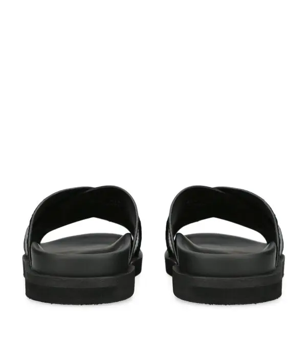 Zegna Crocodile Leather Crossover Sandals