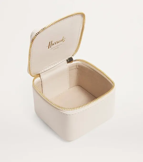 Harrods Smooth Leather Trinket Box - Ivory