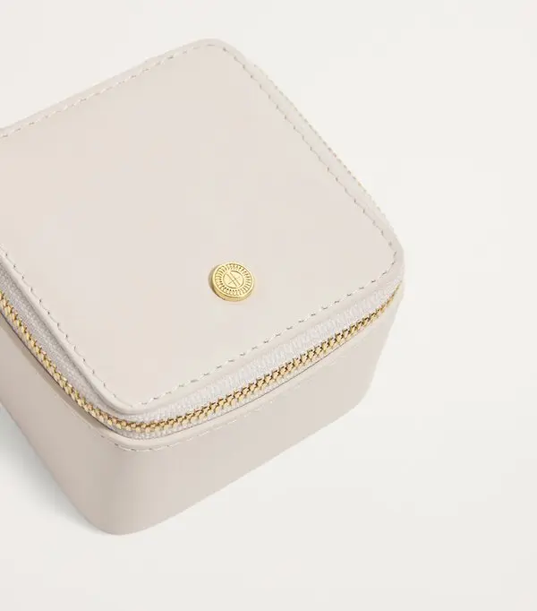 Harrods Smooth Leather Trinket Box - Ivory