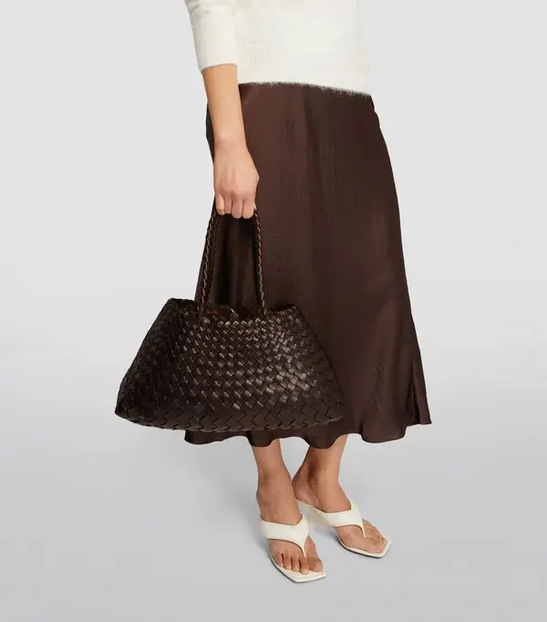 Dragon Diffusion Large Santa Croce Woven Tote Bag - Brown