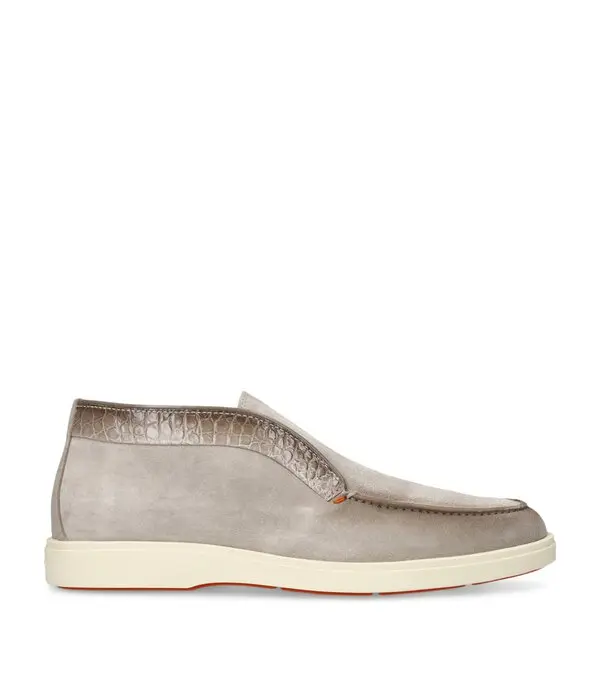 Santoni Suede Detroit Slip-on Sneakers