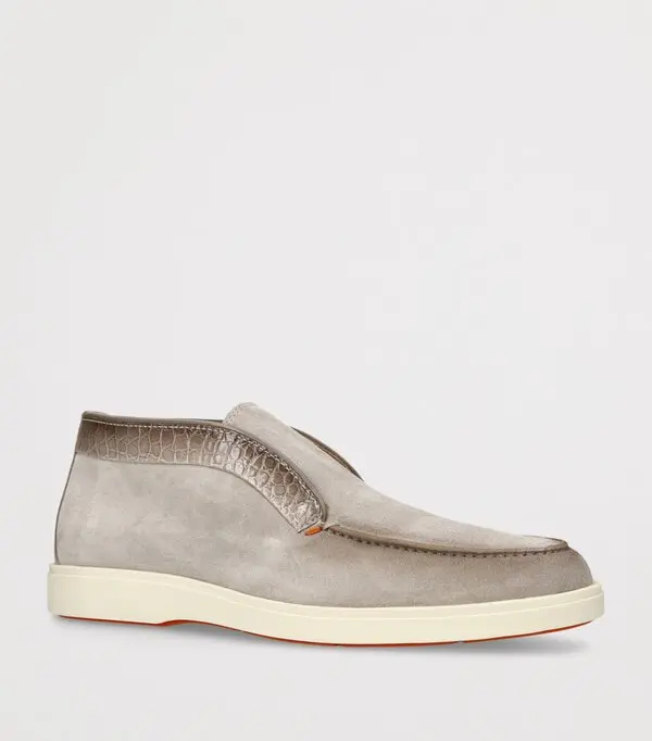 Santoni Suede Detroit Slip-on Sneakers