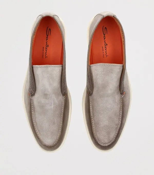 Santoni Suede Detroit Slip-on Sneakers