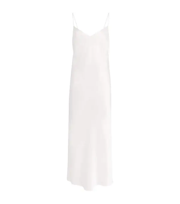 MARJOLAINE Silk Tracy Slip Dress - White