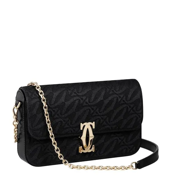 Cartier Leather C De Mini Shoulder Bag - Black