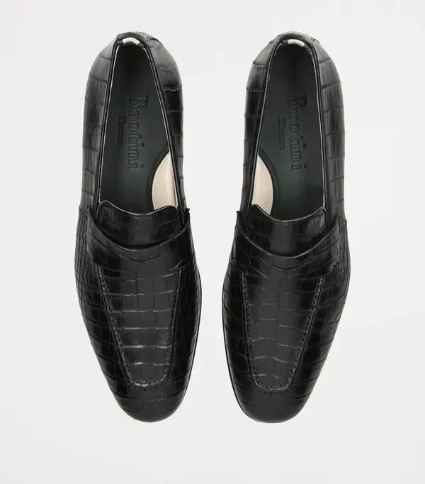 BROTINI Croc-effect Leather Loafers