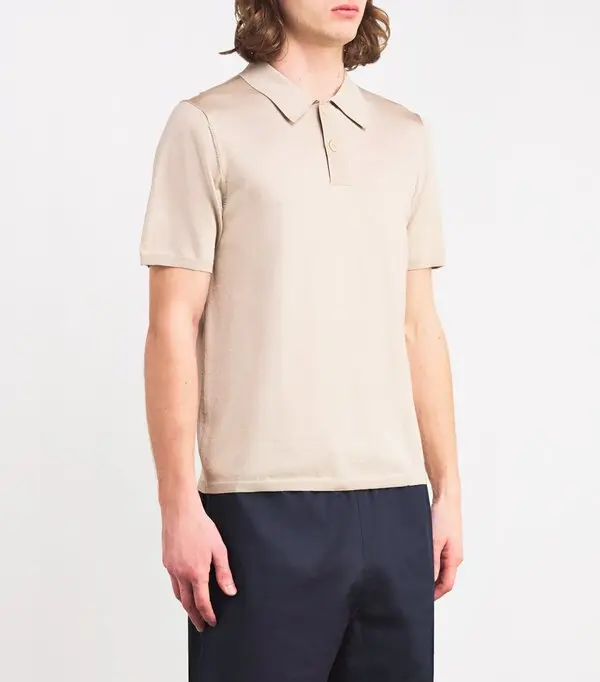 Sandro Knitted Polo Shirt - Beige