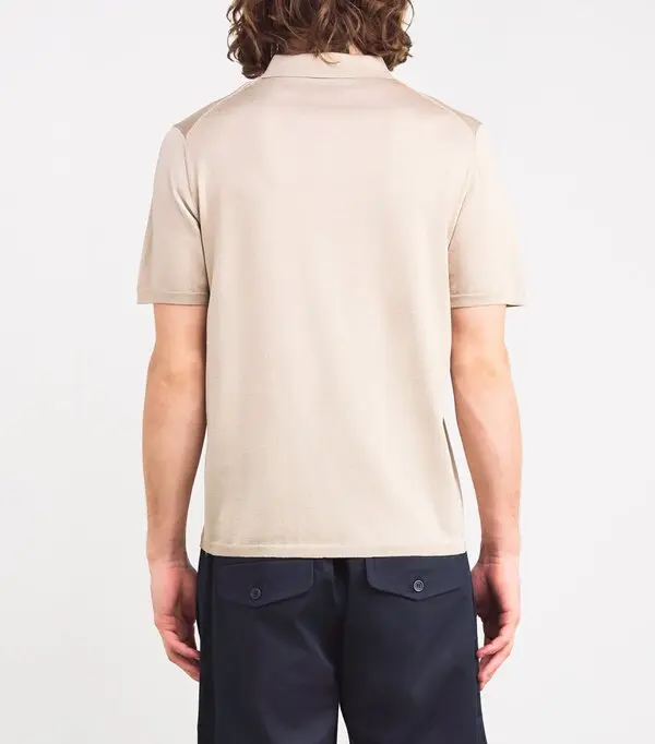Sandro Knitted Polo Shirt - Beige