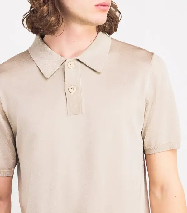 Sandro Knitted Polo Shirt - Beige