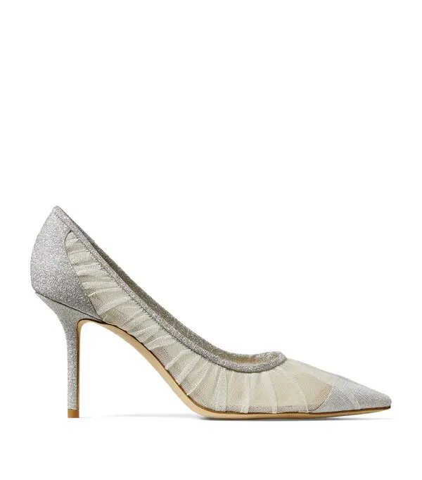 JIMMY CHOO Love 85 Glitter Mesh Pumps
