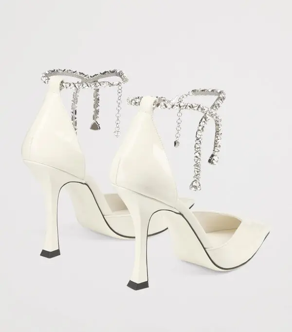 JIMMY CHOO Stevie 100 Patent Leather Pumps - White