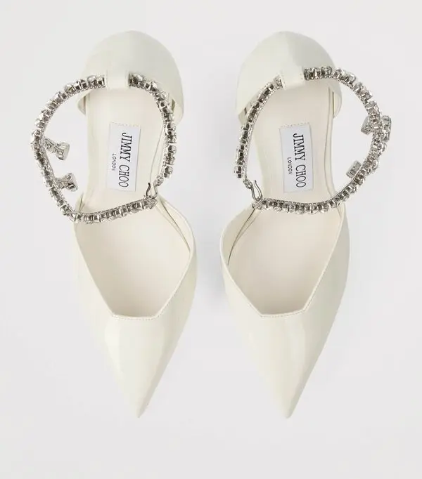 JIMMY CHOO Stevie 100 Patent Leather Pumps - White