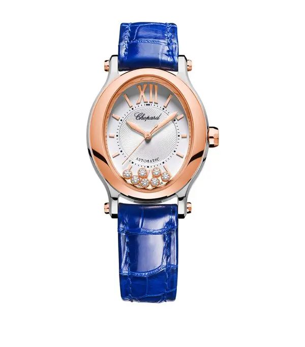 Chopard Stainless Steel And Diamond Happy Sport Oval Watch - Rose Gold