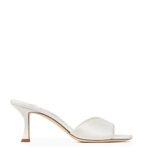 JIMMY CHOO Skye 70 Satin Mules - Ivory