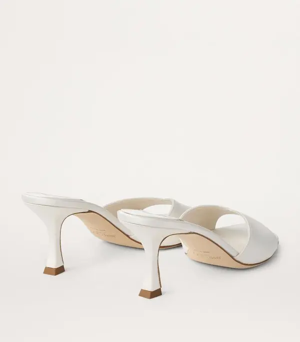 JIMMY CHOO Skye 70 Satin Mules - Ivory