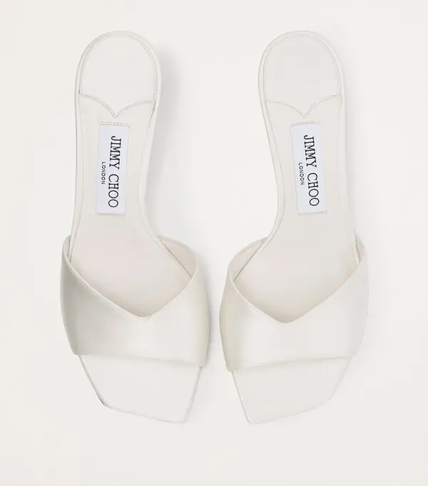 JIMMY CHOO Skye 70 Satin Mules - Ivory